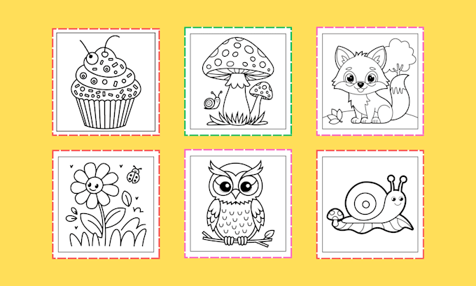 Draw bold and easy coloring pages for kids and adults by Benosis | Fiverr