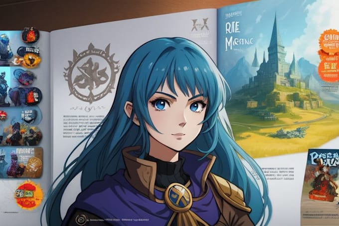 Draw fantasy dnd character illustration anime superheroe rpg video game ...