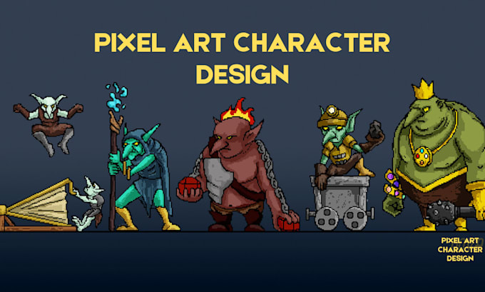 Create unique pixel art character, illustration, sprite sheet for video ...