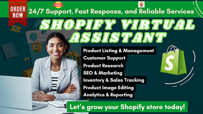 Boost shopify sales virtual assistant shopify store manager or shopify ...