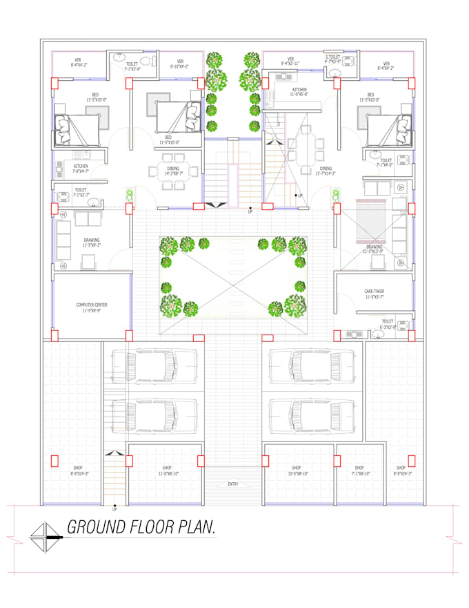 Design autocad 2d floor plan architectural floor plan by Kazi786786 ...