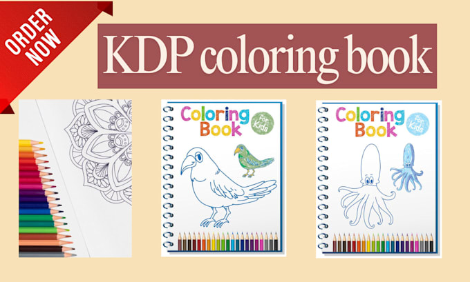 Design adult coloring book work sheet for kids by Najmkhan313 | Fiverr