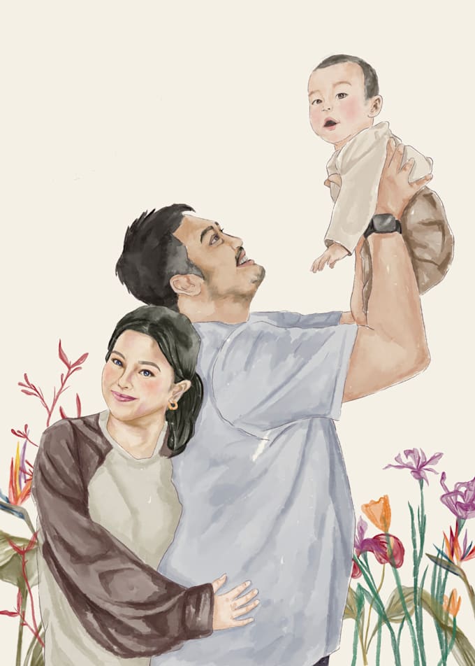 Create heartwarming custom illustrations by Fahiraherniman | Fiverr