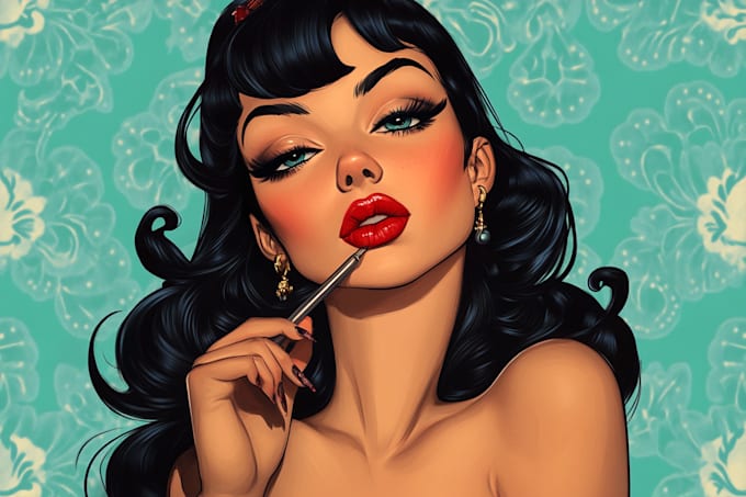 Draw sexy cartoon pin up by Sarahitmore | Fiverr