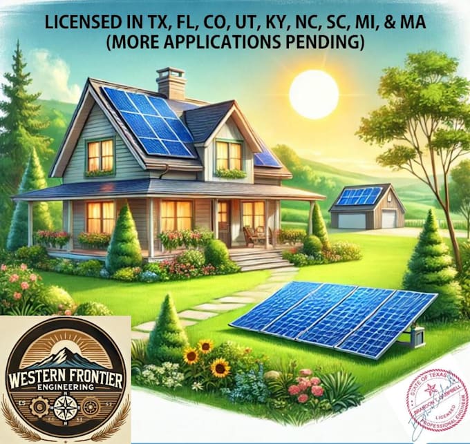 Design and professionally review, certify, and stamp solar array plan ...