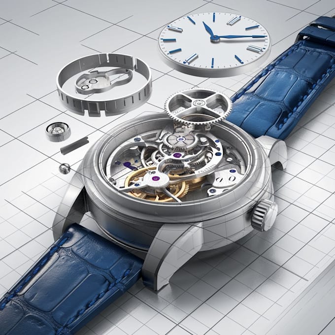 Make graphics 3d watch clock animation 3d watch fashion design render ...