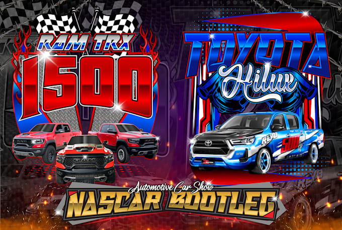 Design nascar bootleg car show from your photo by Friantdwi | Fiverr