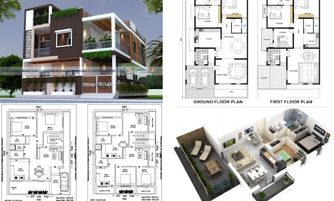 Draw and stamp architectural blueprint, 2d structural floor plan, site ...