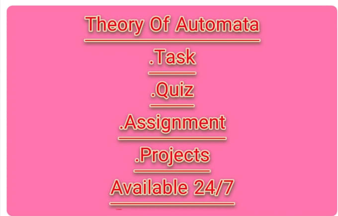 Do theory of automata and computation task and project by Mehwish_rani_ | Fiverr