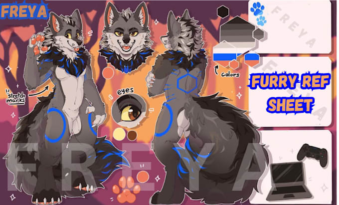 Draw a furry ref sheet, nsfw art, ref sheet, furry oc, furry art by ...