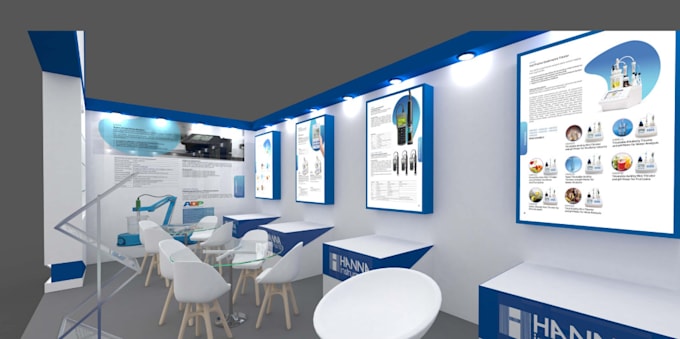 Create 3d trade booth design for any industry,3d kiosk design,3d stall ...