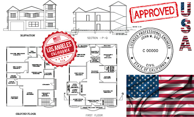 Review and stamp ca tx fl oh arizona colorado architectural stamp pe ...