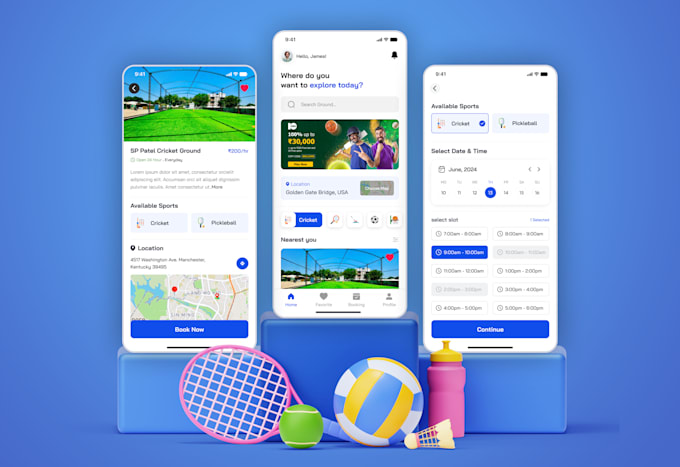 Design a stunning ui for your sports ground booking app by Divyesh ...