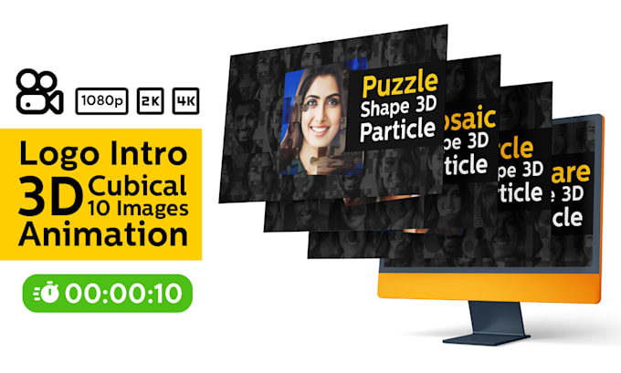 Do cubical animation with 10 photos and logo for promotion by Pixitech ...