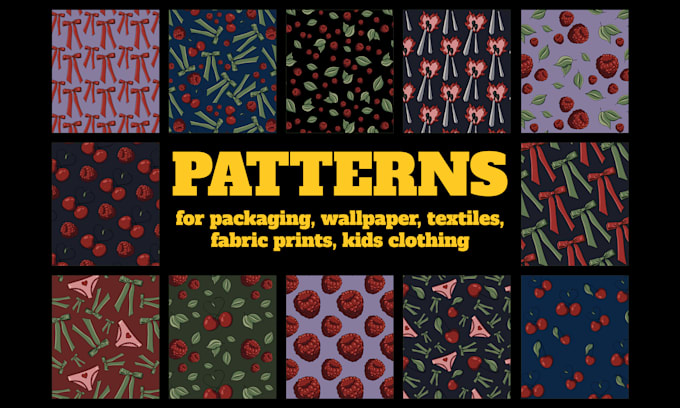 Create seamless repeat patterns for textiles, fabric prints, packaging ...