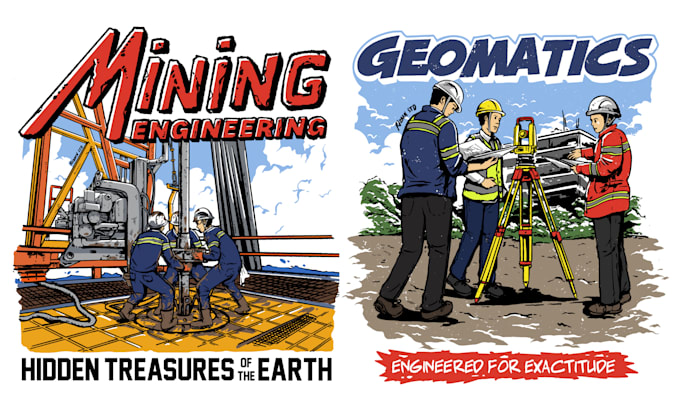 Draw comic illustrations with engineering themes by Rizmnstudio | Fiverr