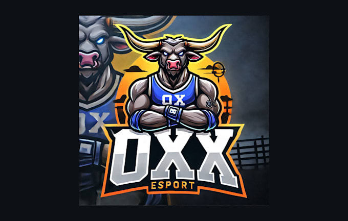 Create awesome ox esport mascot logo with creative concepts by Garnet ...