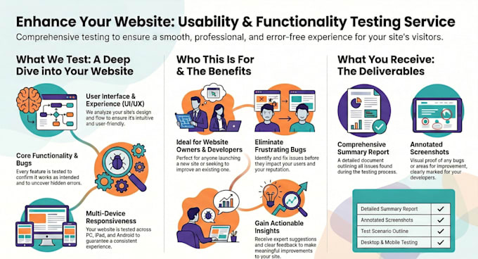 Test the usability and functionality of your website by Ne3l_shah | Fiverr