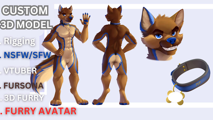 Do vrchat avatar furry avatar 3d nsfw vtuber model fursona onlyfan vrchat vtuber by ...