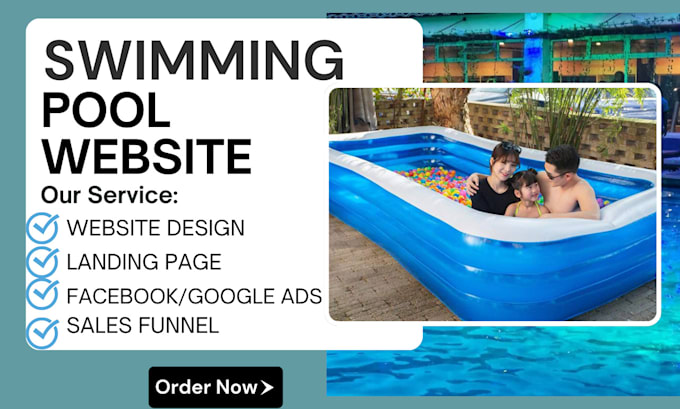 Build swimming pool website construction website pool website cleaning ...