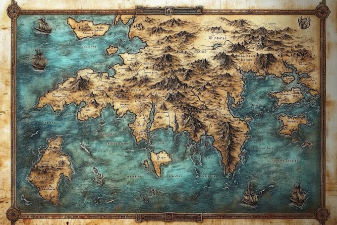 Draw your fantasy map illustration for your style by Zeniquaall | Fiverr