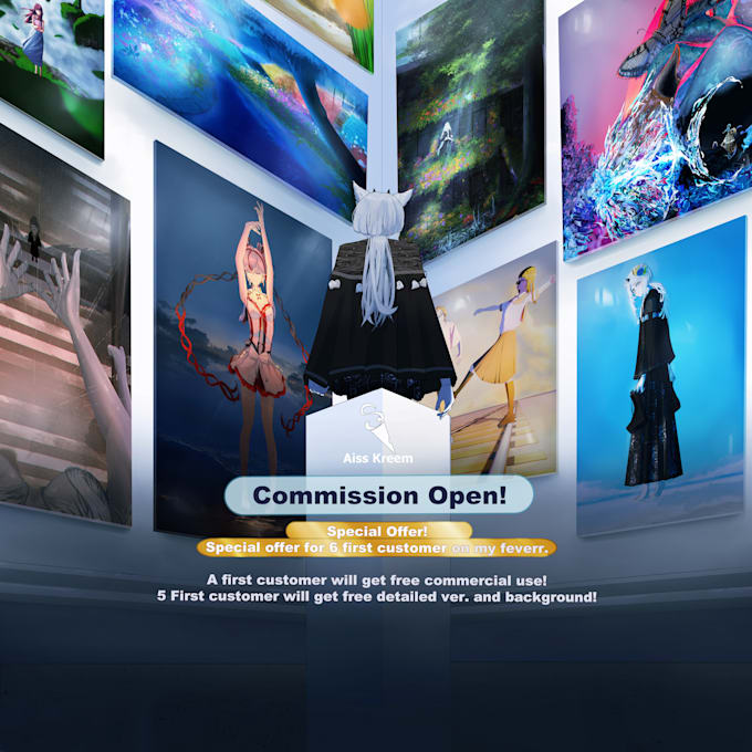 Draw semi realism anime style art illustration by Aiss_kreem | Fiverr