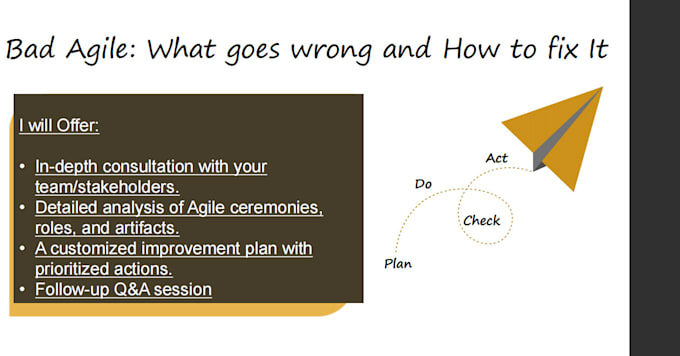 Help transform bad agile into true success by Priyankaagility | Fiverr