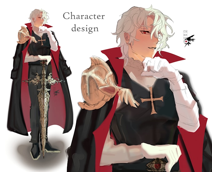 Draw your character design sheet by Cherubgods | Fiverr