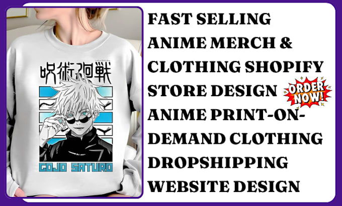 Design anime clothing website anime clothing shopify anime clothing ...