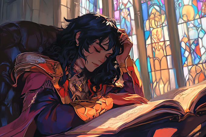 Draw scene for dnd vtuber character anime manga comic cover by ...