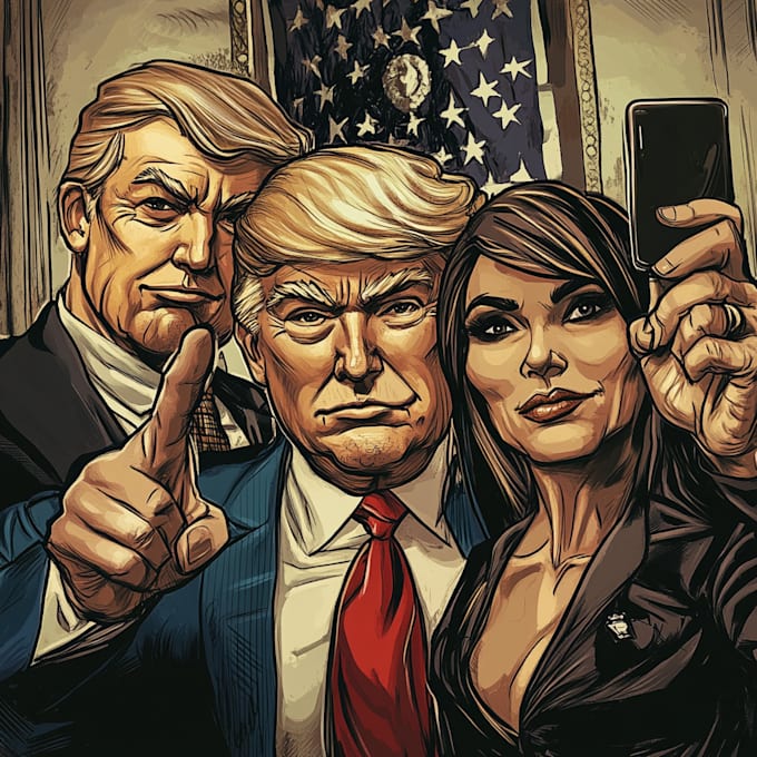 Draw digital political editorial cartoon for social media by ...