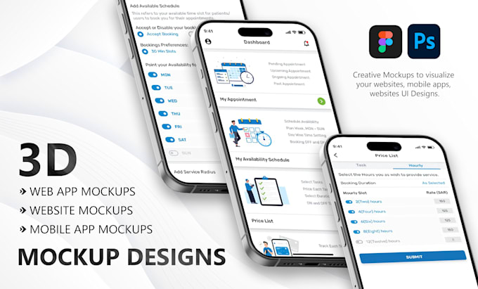 Create stunning ui ux mockups for web and mobile apps in figma and photoshop by Hammadali434 ...