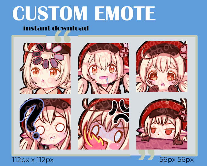 Draw custom cute chibi emote by Nekoinoru | Fiverr