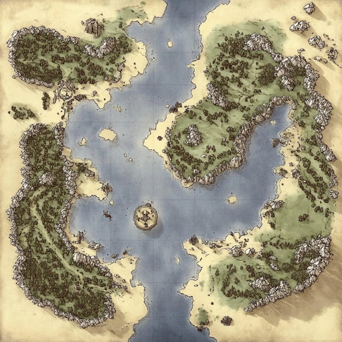 Make fantasy map illustration for dnd, novels and games by Tallahall ...
