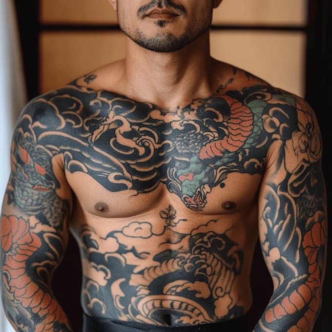Make a traditional japanese irezumi tattoo by Helenngra | Fiverr
