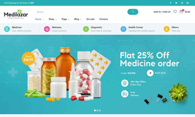 Design chemist website pharmacy website medical website healthcare ...