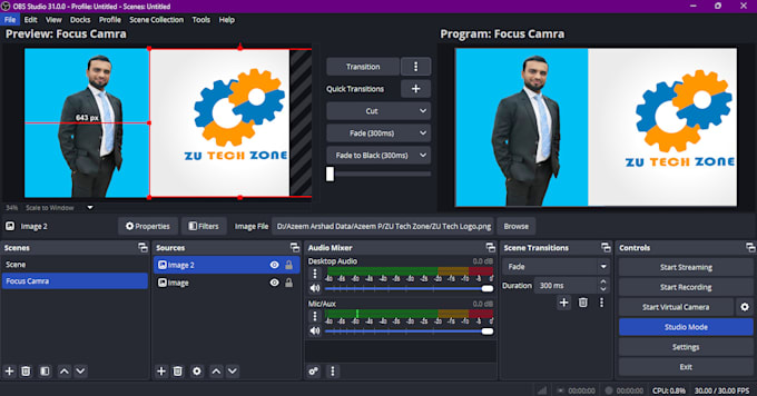 Setup teams, zoom, townhall meetings via obs studio for live streaming recording by ...