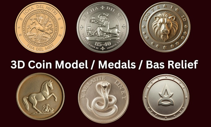 Create 3d coin model bas relief medal challenge coin cnc design 3d ...