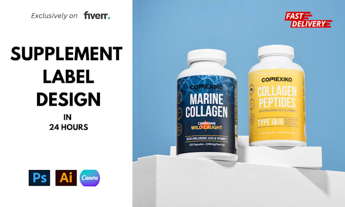 Do amazing label design for supplement packaging by Asharibrahim67 | Fiverr