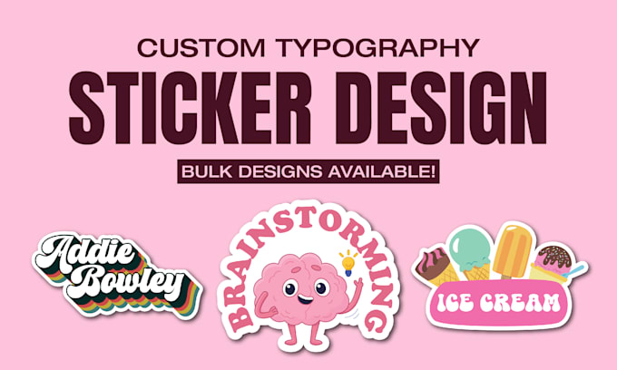 Custom typography stickers design by Emrn786 | Fiverr