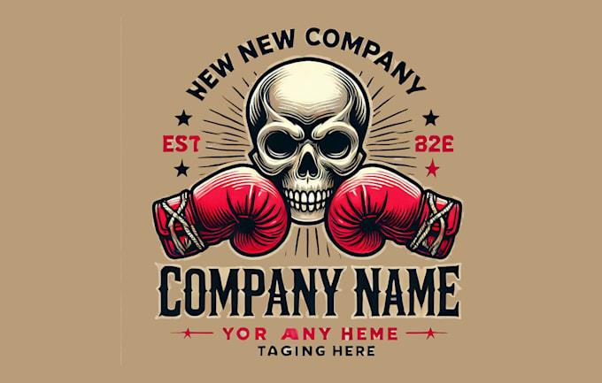 Design skull boxing gloves head mascot logo with original concept by ...