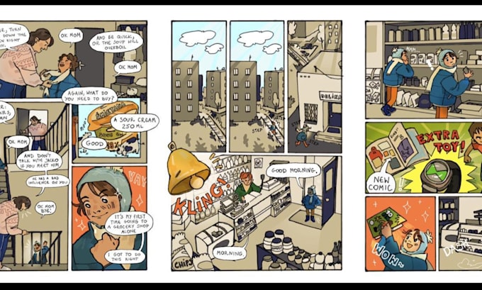 Do comic page illustration comic strip comic panel storyboard comic ...