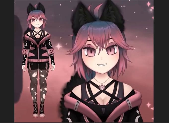 Dibujar y montar un modelo vtuber en vivo en 2d. encargo de un modelo ...