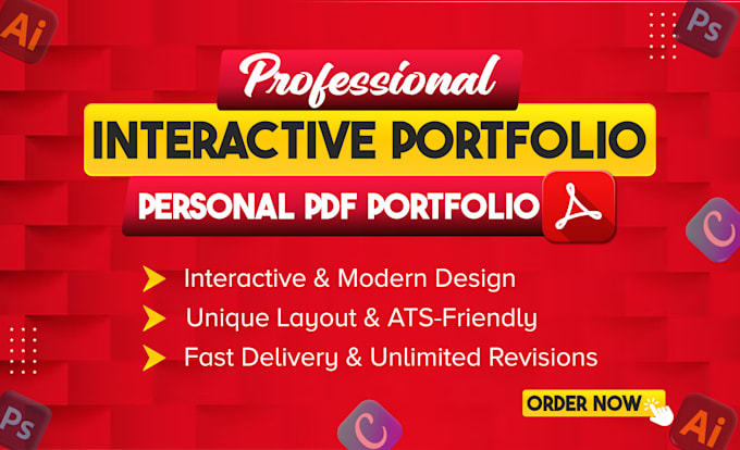 Design professional interactive portfolio on pdf by Soahza | Fiverr
