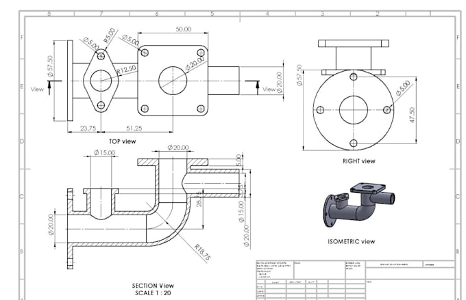 Create 2d 3d engineering drawings mechanical and technical drawings by ...
