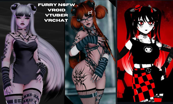Vrchat avatar furry avatar vr chat avatar 3d model fursona vroid vrc avatar nsfw