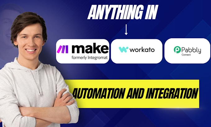 Do automation, integration in make com pabbly connect workato made com ...