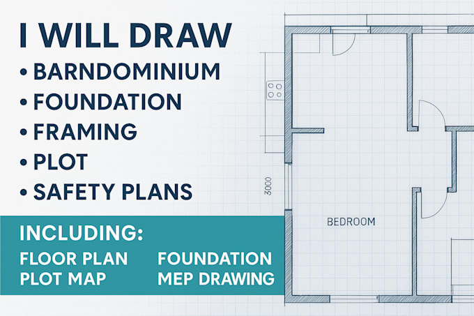 Draw barndominium foundation framing plot and safety plans by ...