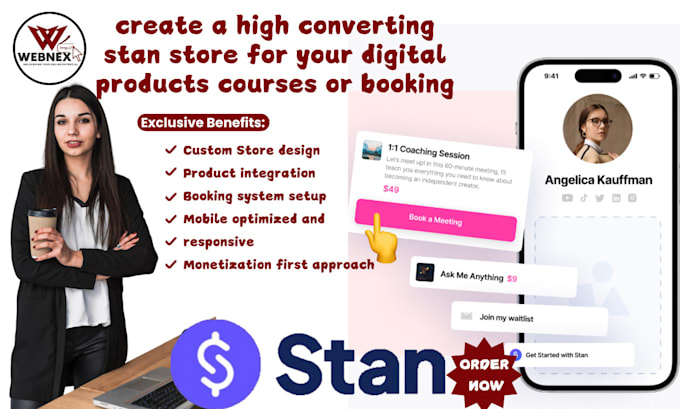 Create a high converting stan store for your digital products courses or booking by Webnexa ...