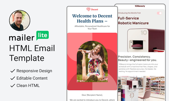 Design a professional mailerlite email template newsletter by Yannis ...
